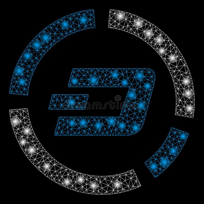 Bright Mesh 2D Dash Pie Chart with Light Spots Stock Vector ...