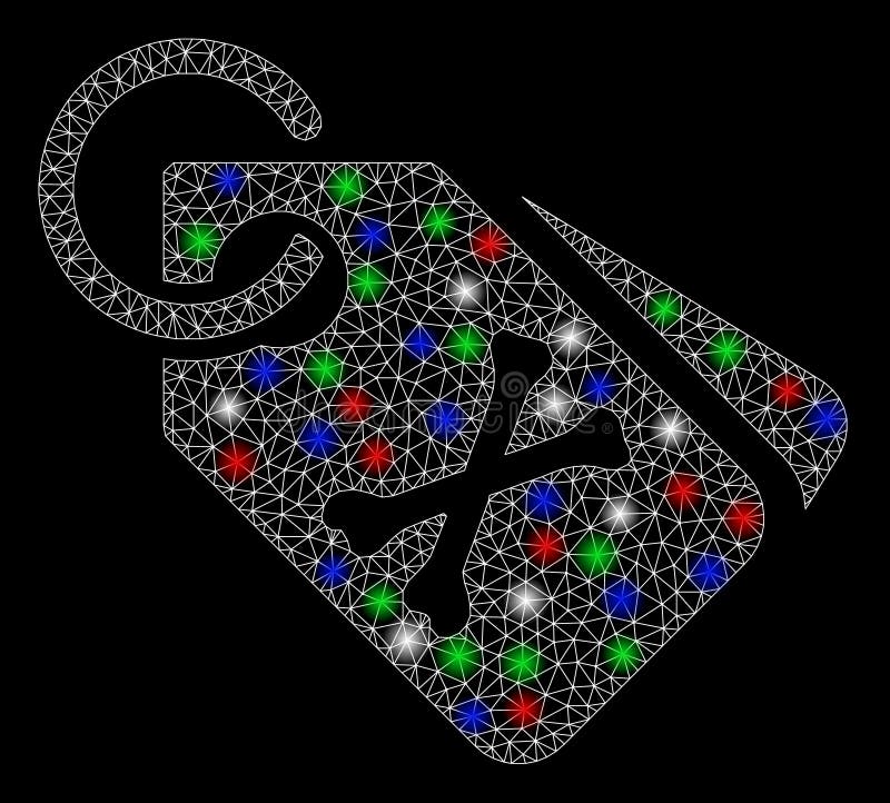 Bright Mesh 2D Death Bones Tags with Light Spots Stock Vector ...