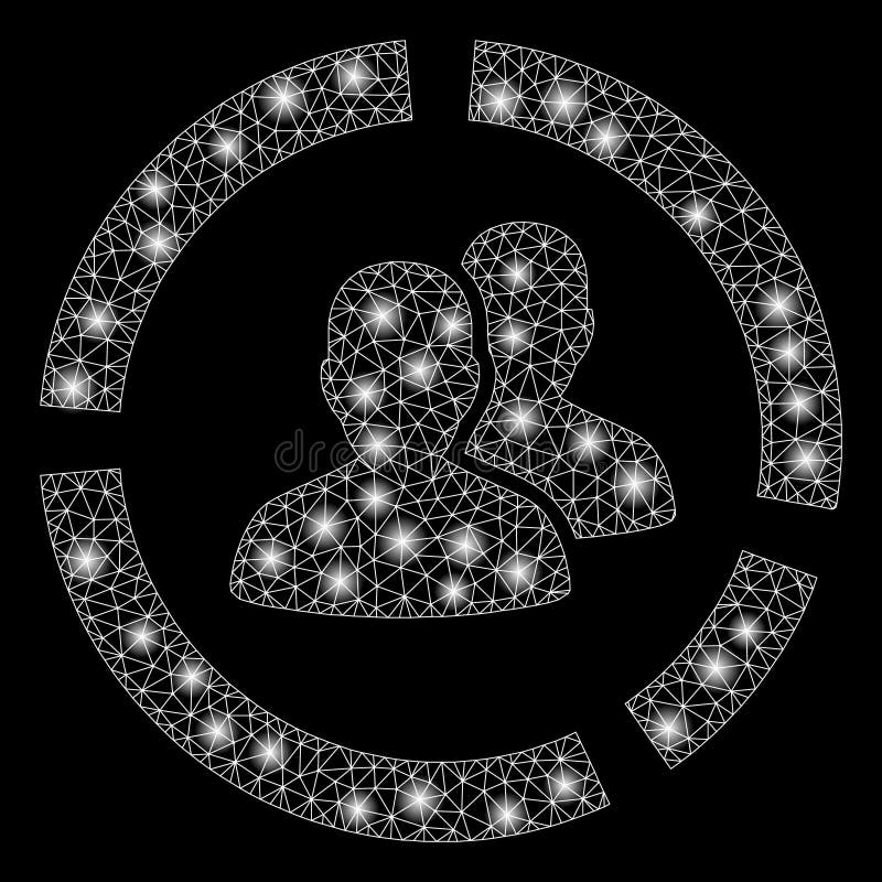 Bright Mesh 2D Demography Diagram with Light Spots Stock Vector ...