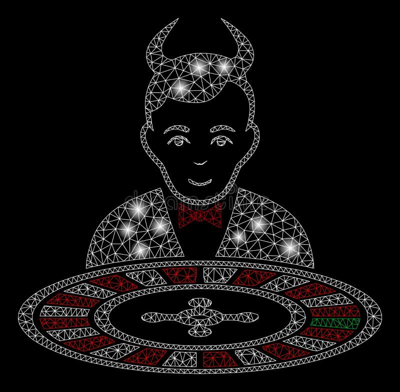 Bright Mesh 2D Devil Roulette Croupier with Flare Spots Stock Vector ...