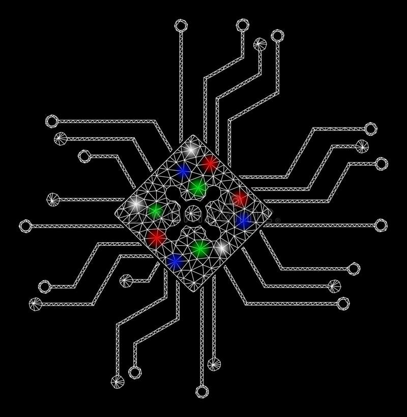 Bright Mesh 2D Digital Roulette Circuit with Light Spots Stock Vector ...