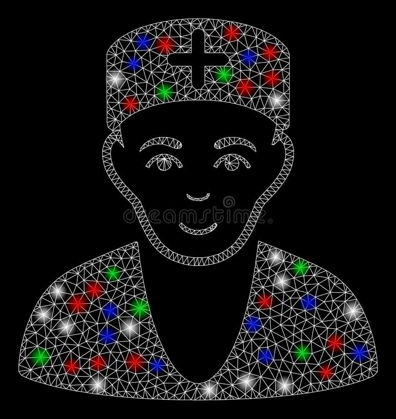 Bright Mesh 2D Doctor with Light Spots Stock Illustration ...