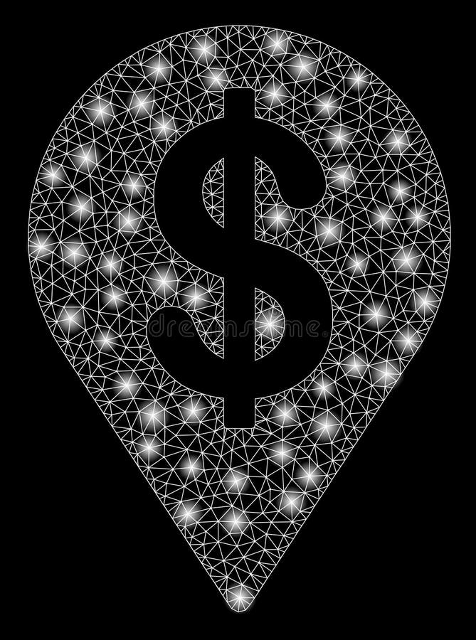 Bright Mesh 2D Dollar Map Pointer with Flash Spots Stock Vector ... Bright Mesh 2D Dollar Map Pointer with Flash Spots Stock Vector ...