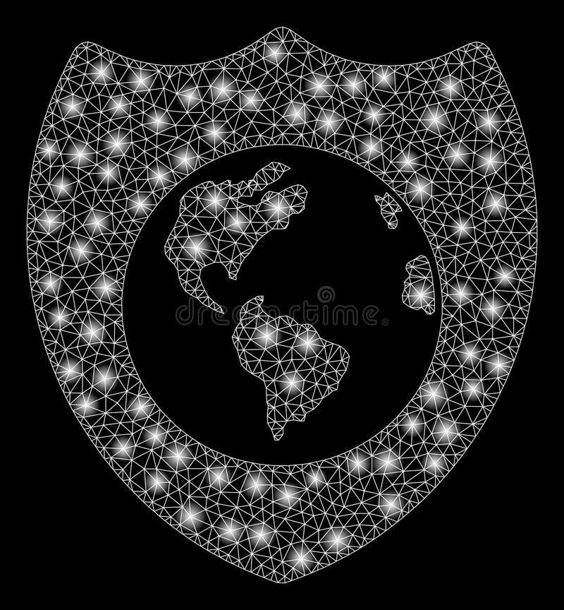 Bright Mesh 2D Earth Shield with Light Spots Stock Vector ...
