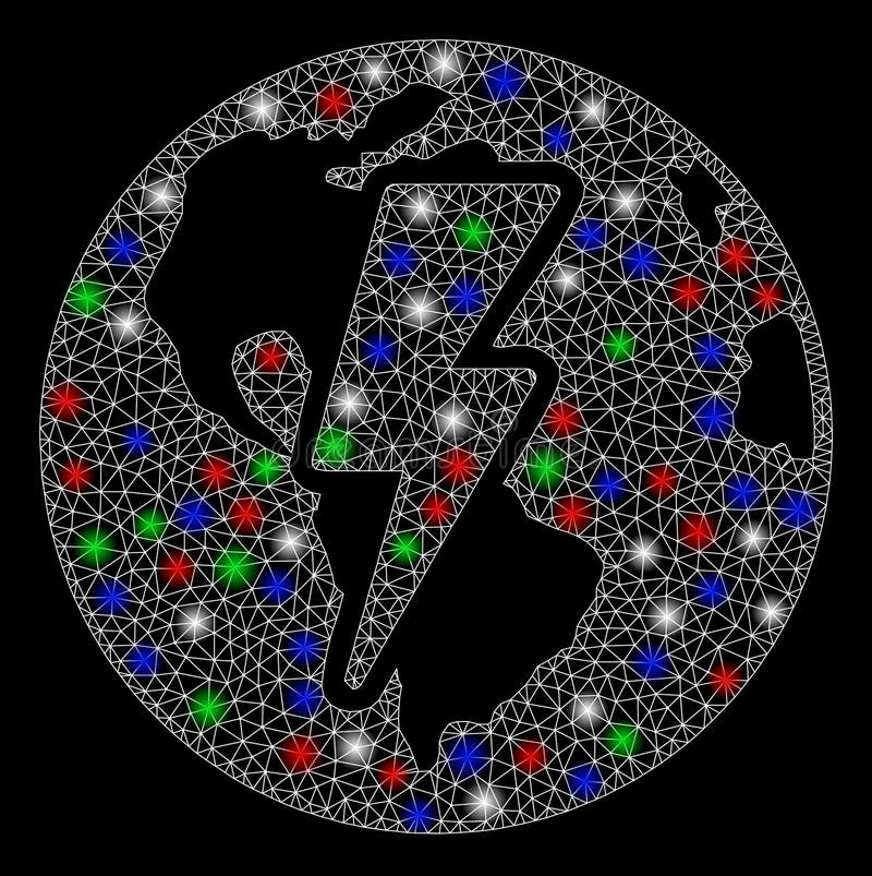 Bright Mesh 2D Earth Shock with Flash Spots Stock Vector - Illustration ...