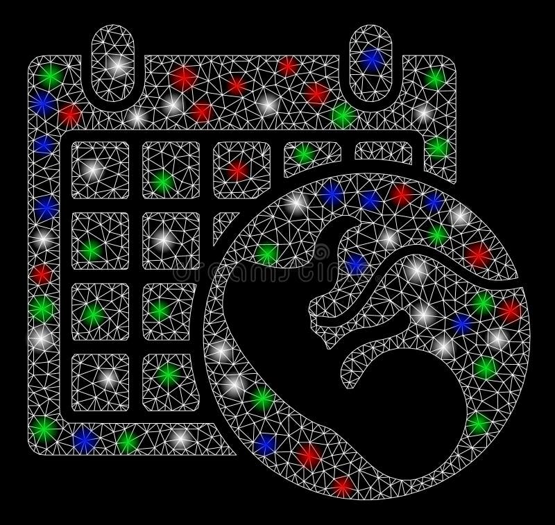 Bright Mesh 2D Embryo Calendar with Light Spots Stock Illustration ...