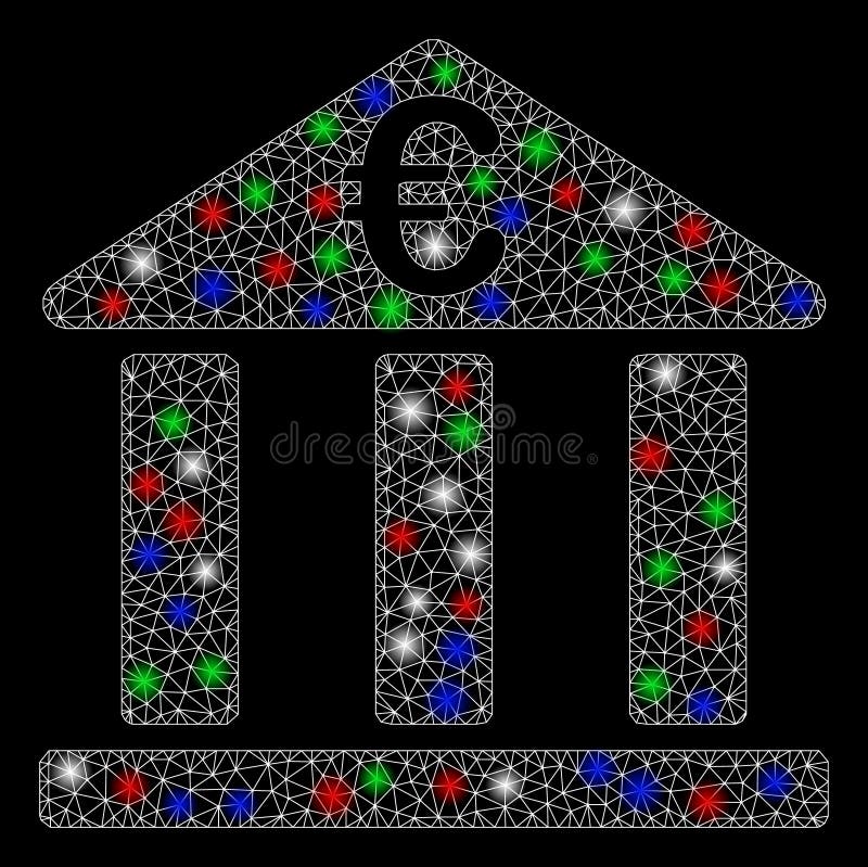 Bright Mesh 2D Euro Bank Building with Flash Spots Stock Vector ...