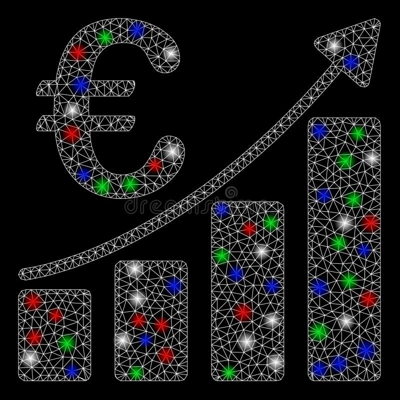 Bright Mesh 2D Euro Bar Chart with Light Spots Stock Illustration ...