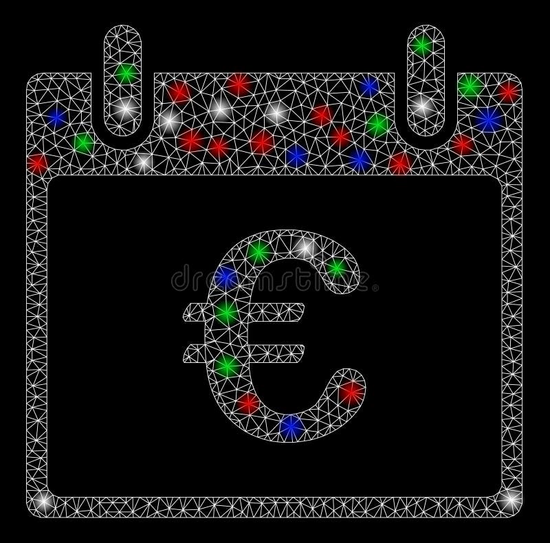 Bright Mesh 2D Euro Calendar Day with Light Spots Stock Illustration ...