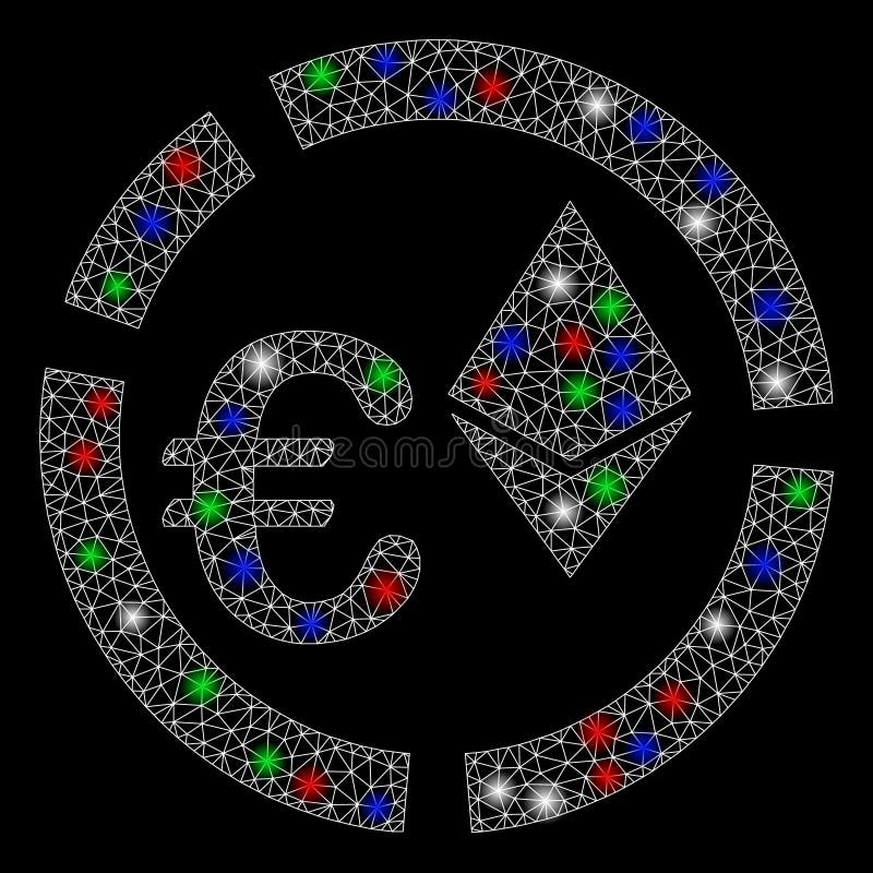 Bright Mesh 2D Euro Ethereum Diagram with Flare Spots Editorial Stock ...