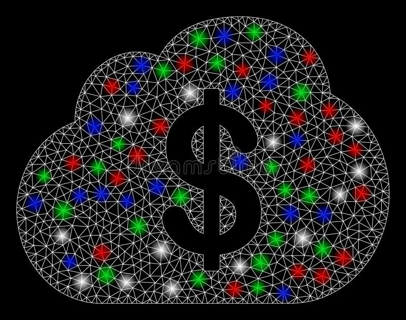 Bright Mesh 2D Financial Cloud with Flash Spots Stock Vector ...