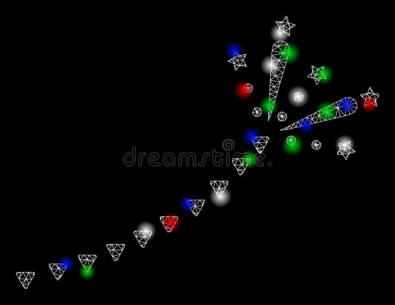 Bright Mesh 2D Fireworks Trace with Light Spots Stock Vector ...