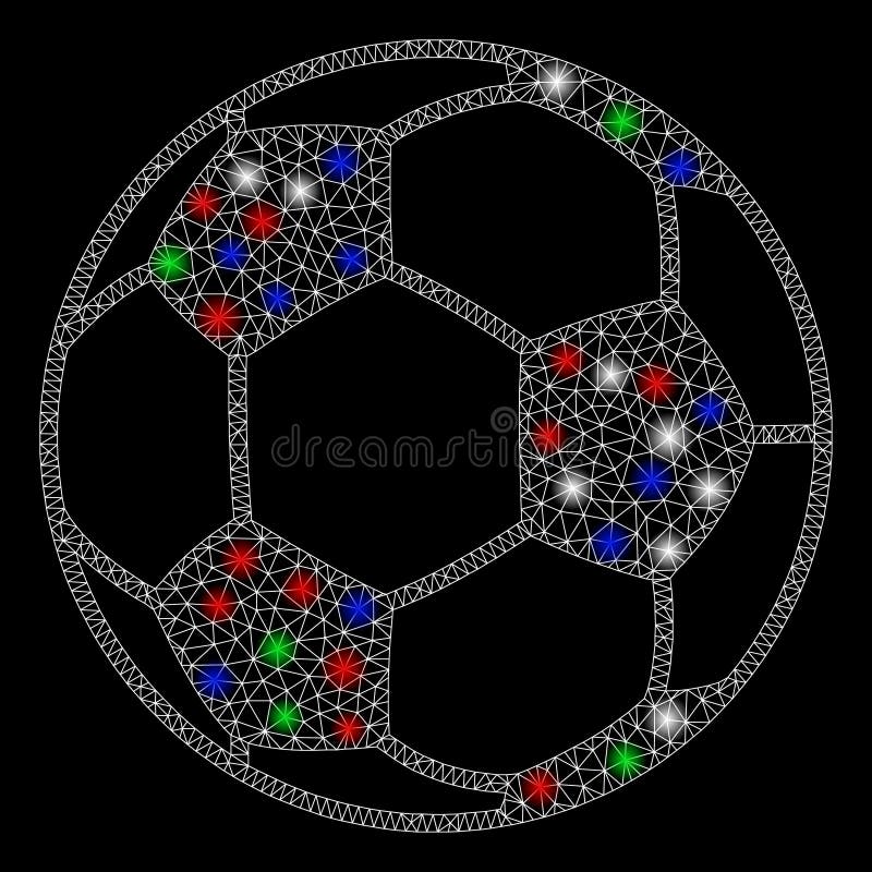 Bright Mesh 2D Football Ball with Light Spots Stock Vector ...