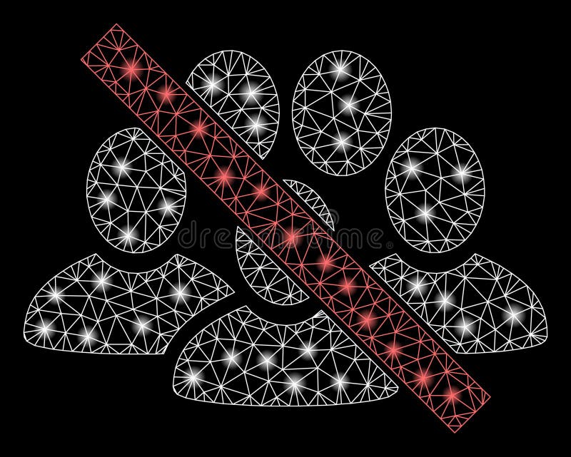 Bright Mesh 2D Forbidden People Crowd with Flare Spots Stock ...