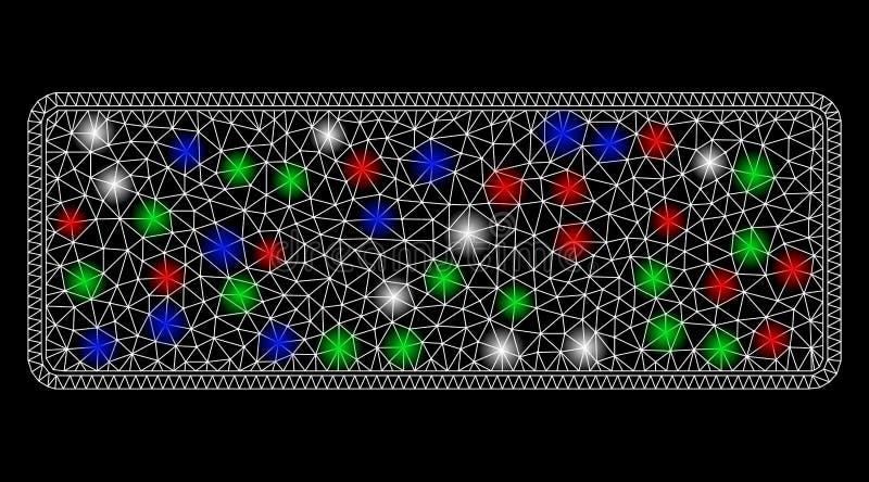 Bright Mesh 2D Framed Filled Rounded Rectangle with Light Spots Stock ...