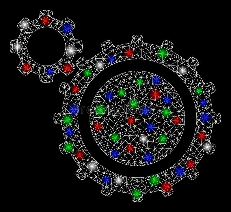 Bright Mesh 2D Gears with Light Spots Stock Vector - Illustration of ...