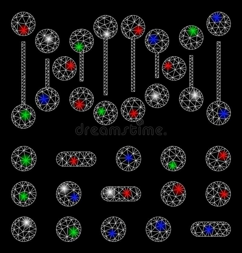 Bright Mesh 2D Genome Code with Flare Spots Stock Vector - Illustration ...