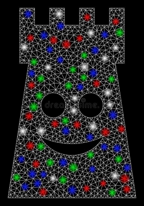 Bright Mesh 2D Glad Fort Tower with Light Spots Stock Vector ...