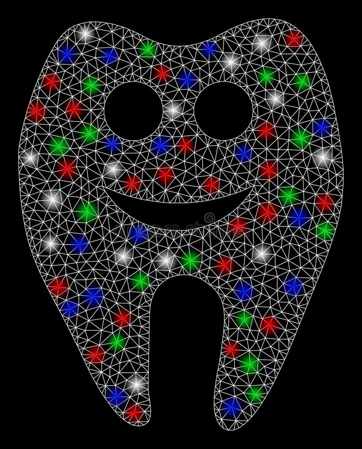 Happy Tooth Vector Mesh 2D Model and Triangle Mosaic Icon Stock Vector ...