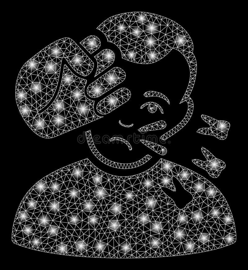 Bright Mesh 2D Head Strike with Flash Spots Stock Vector - Illustration ...