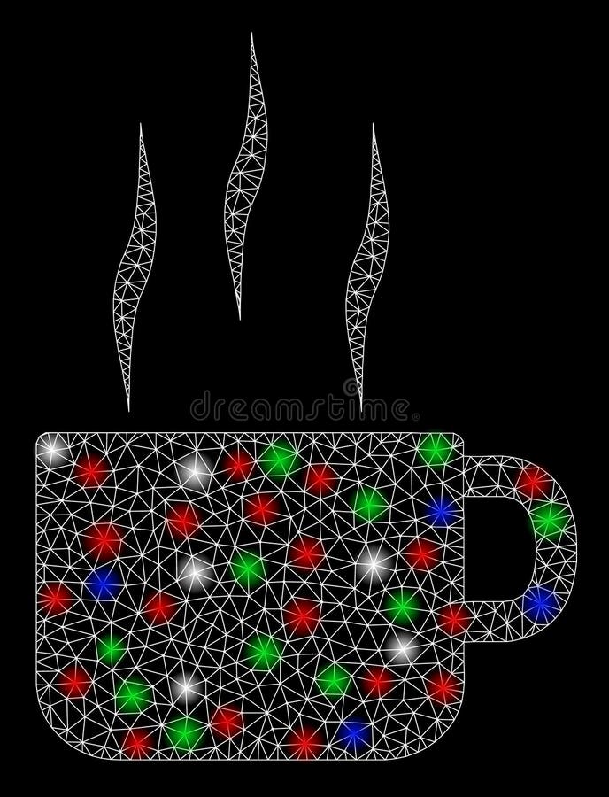 Bright Mesh 2D Hot Tea Cup with Flash Spots Stock Illustration ...