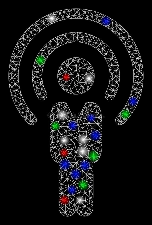 Bright Mesh 2D Human Radio Source with Flare Spots Stock Vector ...