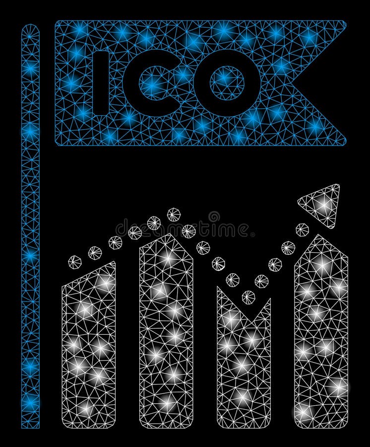 Bright Mesh 2D ICO Chart with Flash Spots Stock Vector - Illustration ...