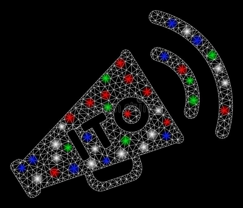 Bright Mesh 2D ITO Alert Megaphone with Flare Spots Stock Vector ...