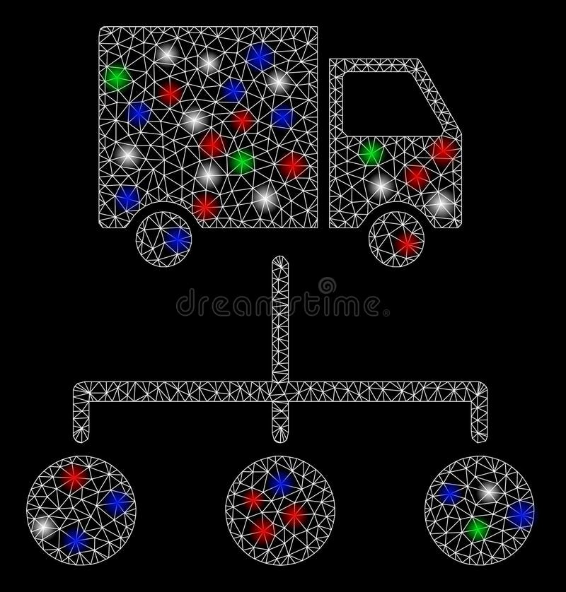 Bright Mesh 2D Lorry Distribution Scheme with Light Spots Stock Vector ...