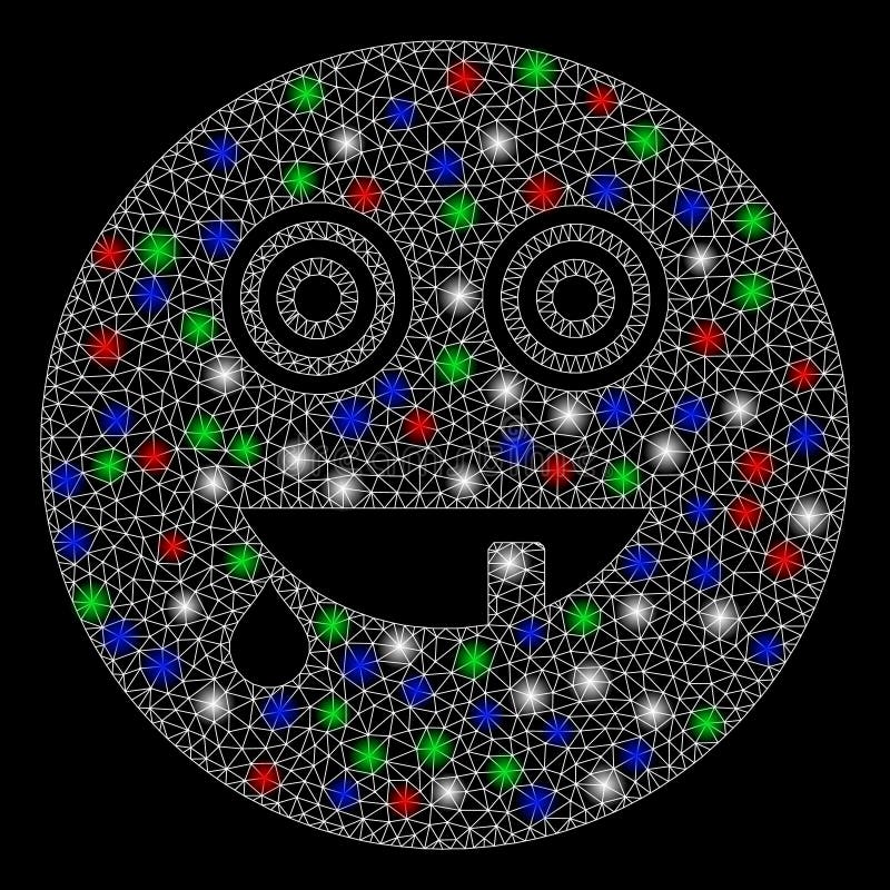 Bright Mesh 2D Maniac Smiley with Flare Spots Stock Vector ...