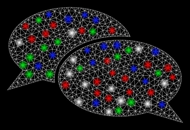 Bright Mesh 2D Message Clouds with Flare Spots Stock Illustration ...