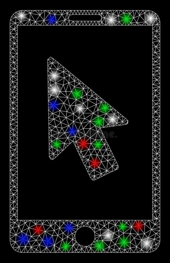 Bright Mesh 2D Mobile Arrow Pointer with Flash Spots Stock Illustration ...
