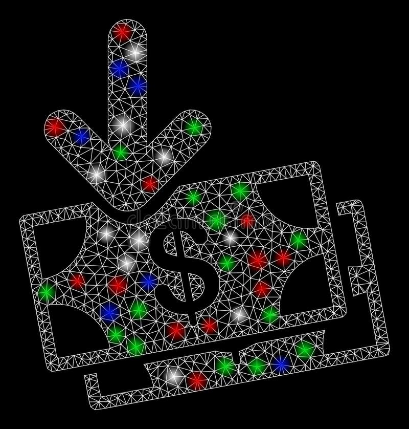 Bright Mesh 2D Money Income with Light Spots Stock Illustration ...