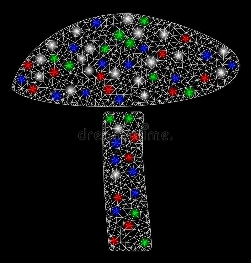 Bright Mesh 2D Natural Mushroom with Light Spots Stock Vector ...