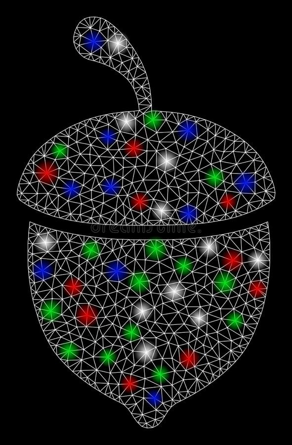 Bright Mesh 2D Oak Acorn with Light Spots Stock Vector - Illustration ...