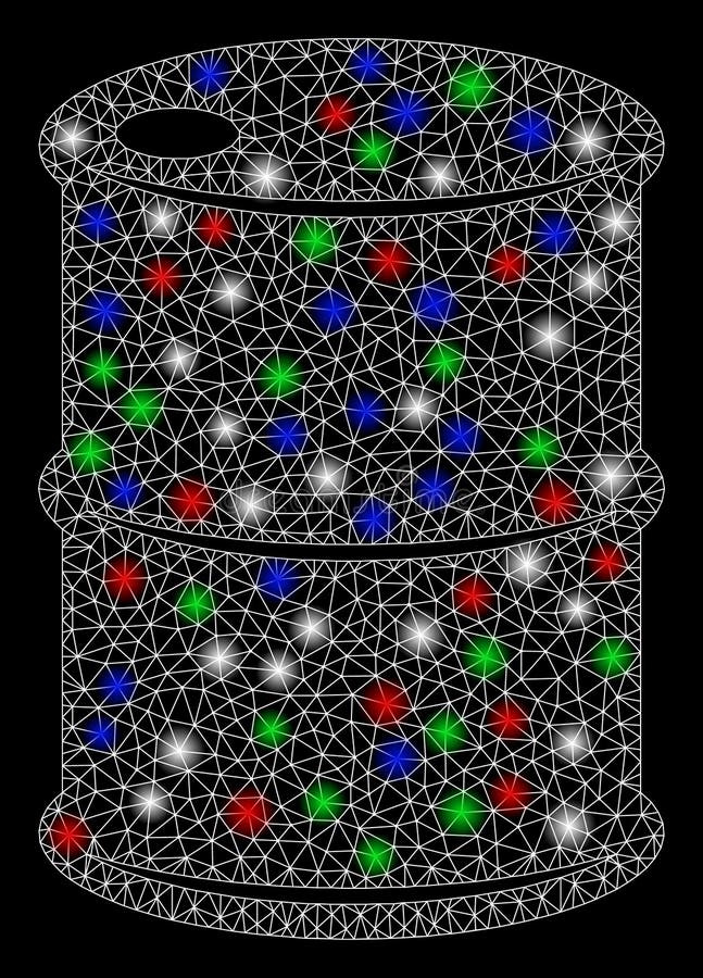 Bright Mesh 2D Oil Barrel with Light Spots Stock Illustration ...