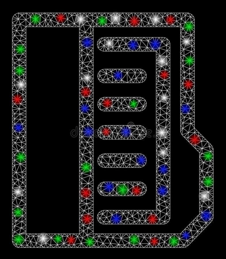 Bright Mesh 2D Open File with Light Spots Stock Vector - Illustration ...