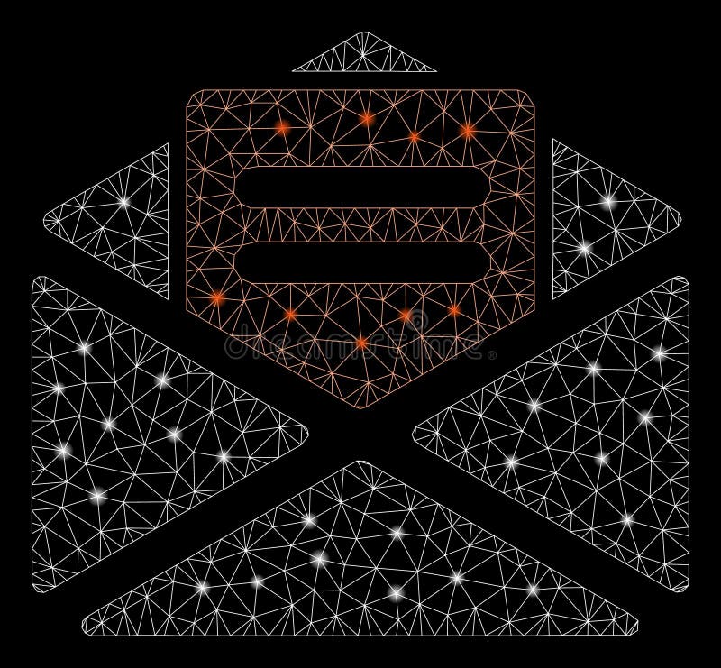 Bright Mesh 2D Open Mail with Flare Spots Stock Vector - Illustration ...