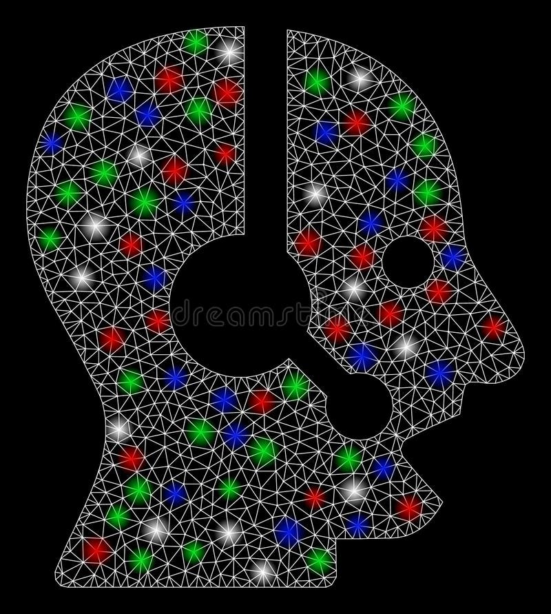 Bright Mesh 2D Operator with Flash Spots Stock Illustration ...