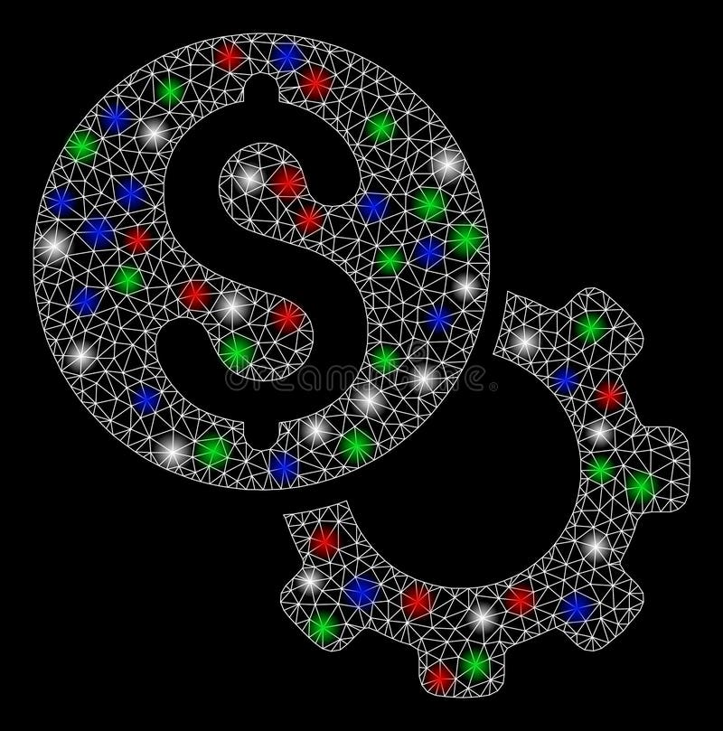 Bright Mesh 2D Payment Tools with Light Spots Stock Illustration ...