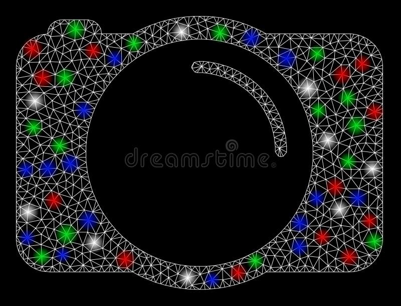 Bright Mesh 2D Photo Camera with Flash Spots Stock Illustration ...