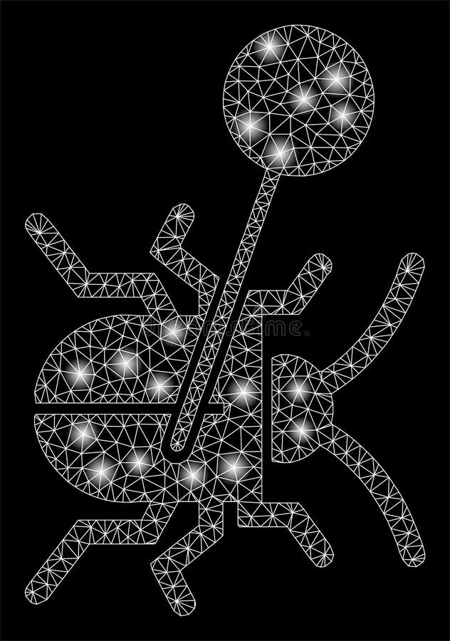 Bright Mesh 2D Pinned Bug with Flare Spots Stock Vector - Illustration ...