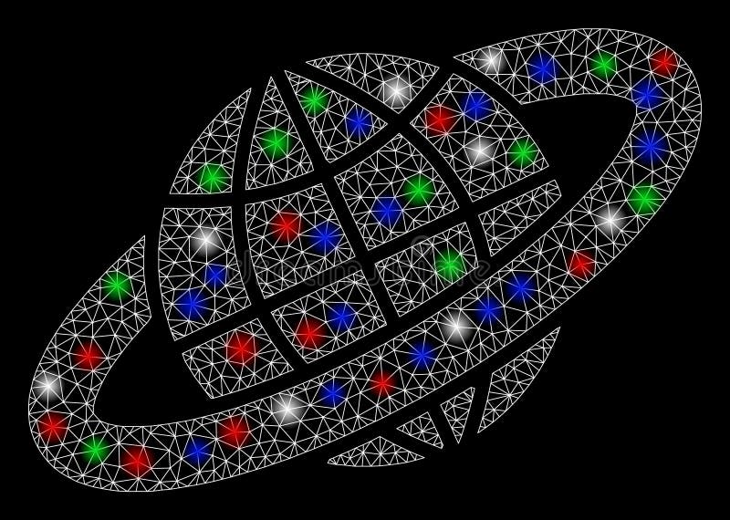 Bright Mesh 2D Planetary Ring with Light Spots Stock Vector ...