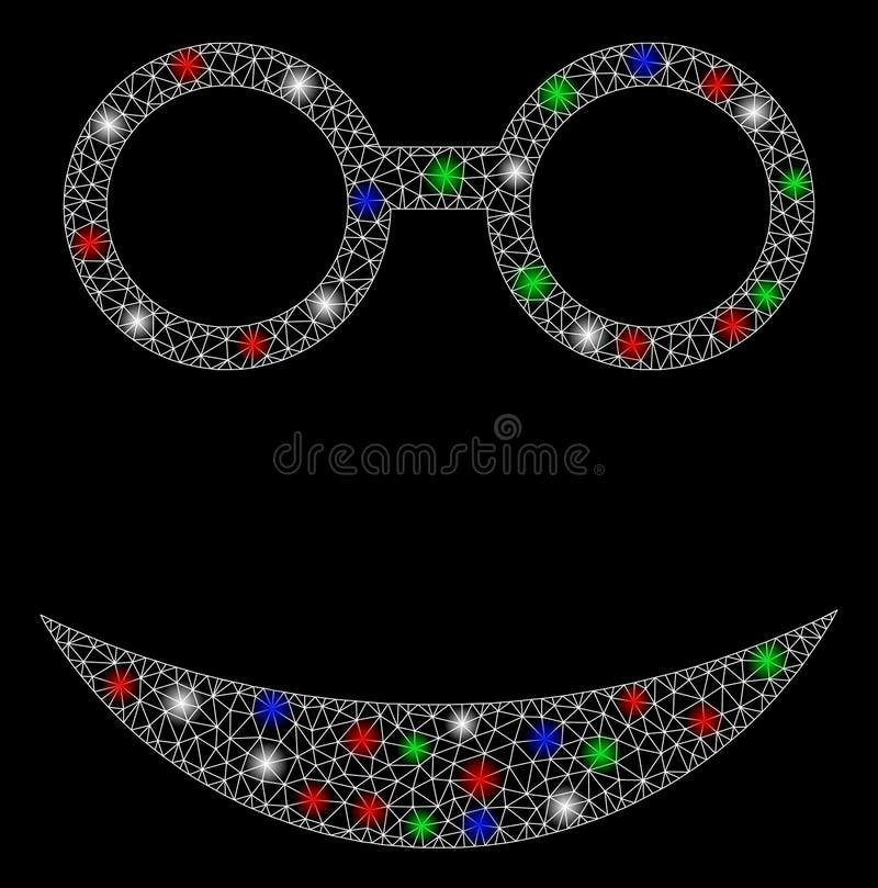 Bright Mesh 2D Professor Smiley with Flash Spots Stock Vector ...