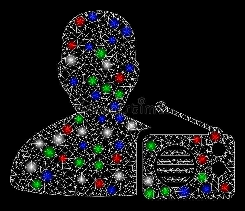 Bright Mesh 2D Radio Dictor with Flash Spots Stock Illustration ...