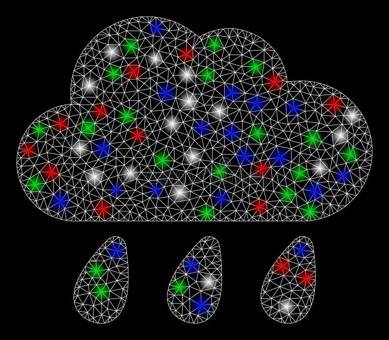 Bright Mesh 2D Rain Cloud with Flare Spots Stock Illustration ...