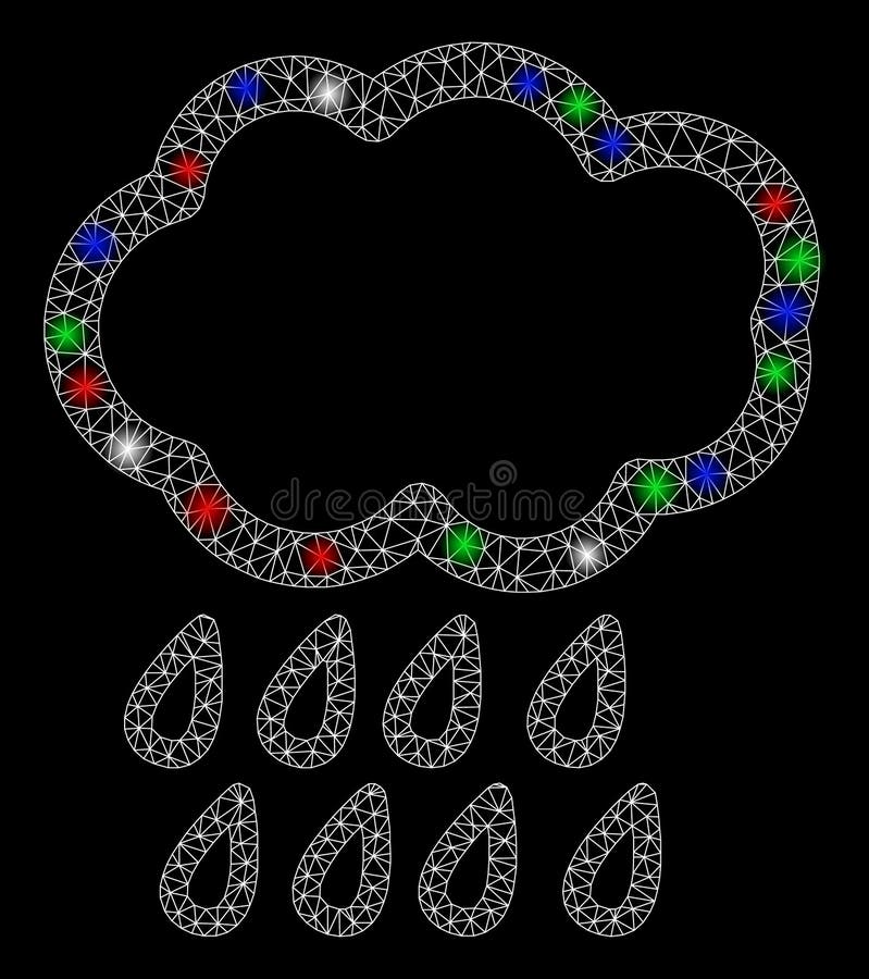 Bright Mesh 2D Rain with Light Spots Stock Illustration - Illustration ...