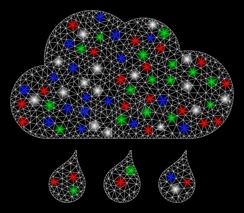 Bright Mesh 2D Rain Weather with Flash Spots Stock Vector ...
