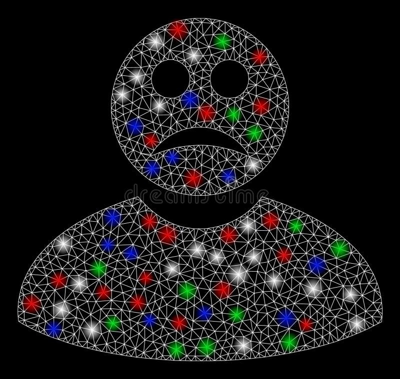 Bright Mesh 2D Sad Man with Flash Spots Stock Vector - Illustration of ...