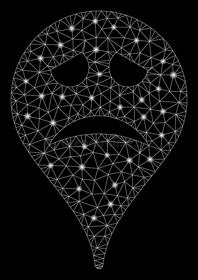 Bright Mesh 2D Sadly Smiley Map Marker with Light Spots Stock Vector ...